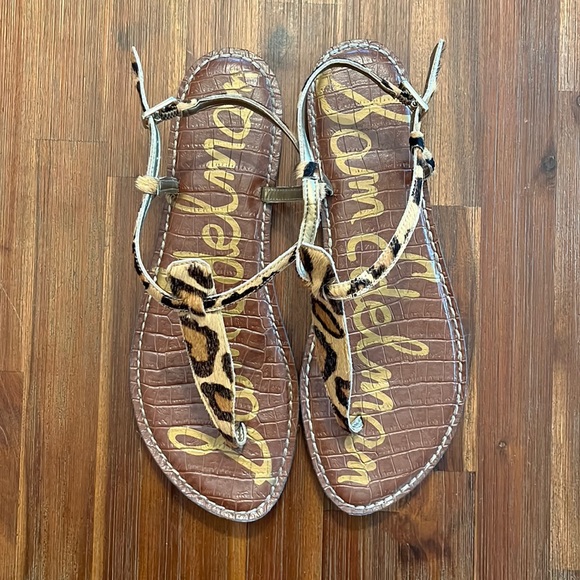 Sam Edelman | Shoes | Sam Edelman Leopard Calf Hair Gigi Thong Sandals ...